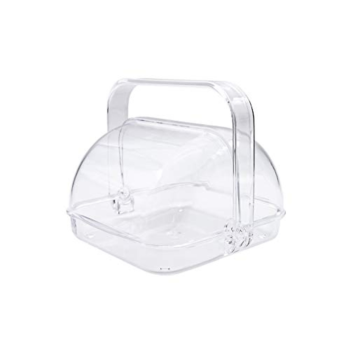 Huang Acrylic Food Basket with Rotating Lid and Handle | Great for Breakfast Pastries, Appetizers, and Snacks at Brunch, Office Parties, Holidays, Weddings | Durable, Long Lasting, Easy to Clean