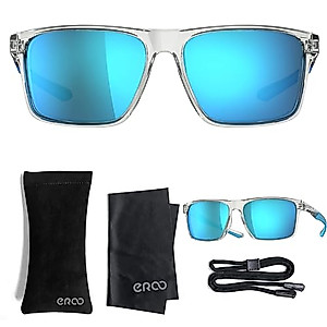 EAZYRUN ER00 P1A HD retangle Sky blue Polarized Driving Sunglasses for Women Men