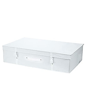 HANGERWORLD Large White Wedding Dress Box Storage with Acid Free Tissue Paper Wedding Dress Preservation Box Under bed Storage and Travel Case