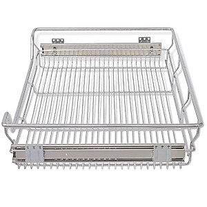 Tidyard Set of 2 Pull-Out Wire Baskets Sliding Storage Racks Steel Slide Shelf Organizer Suit for 31.5 Inch Wide for Kitchen Cabinet, Cupboard, Pantry, Bathroom Cabinet