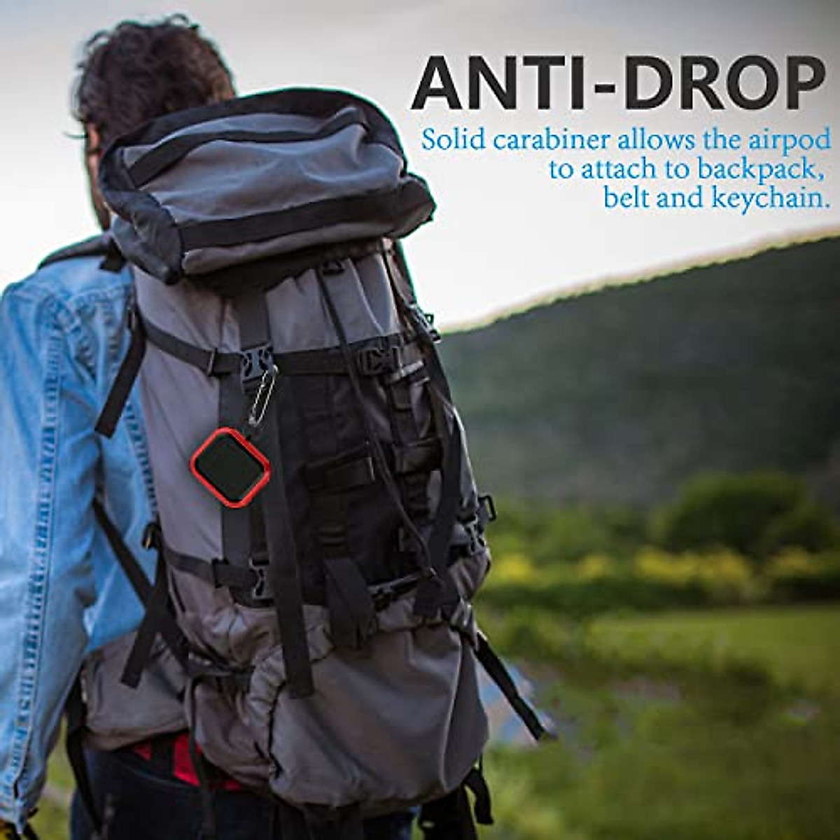 Winproo Armor Airpods 2nd & 1st Generation Case Cover with Keychain, Military Hard Shell Full-Body Shockproof Protective Case Skin for Airpods 2nd & 1st Gen [Charging LED Visible]