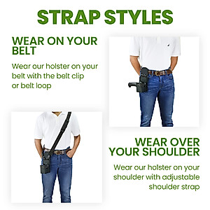 e-Holster Wireless Scanner Holster (Small) | Ballistic Nylon Pouch for 1D and 2D Barcode Scanner | Belt Clip, Belt Loop, Shoulder Strap | Fits Zebra Scanner DS2208/8108/8100/4600/2200