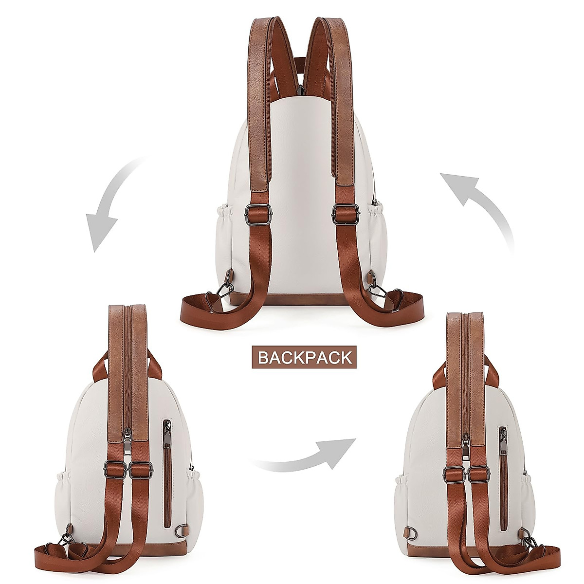 CLUCI Sling Bags for Women, Small Sling Bag for Women, Crossbody Bags for Women, Leather Sling Backpack Convertible Travel