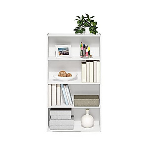 Furinno Pasir 4-Tier Bookcase/Bookshelf/Storage Shelves, White