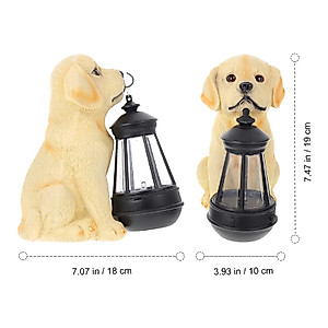 Solar Lights Outdoor Outside Solar Lights Solar Dog Lantern Simulation Resin Cartoon Animal Figurine with LED Light Outdoor Lighting Decor for Patio House Ornaments Home Decor