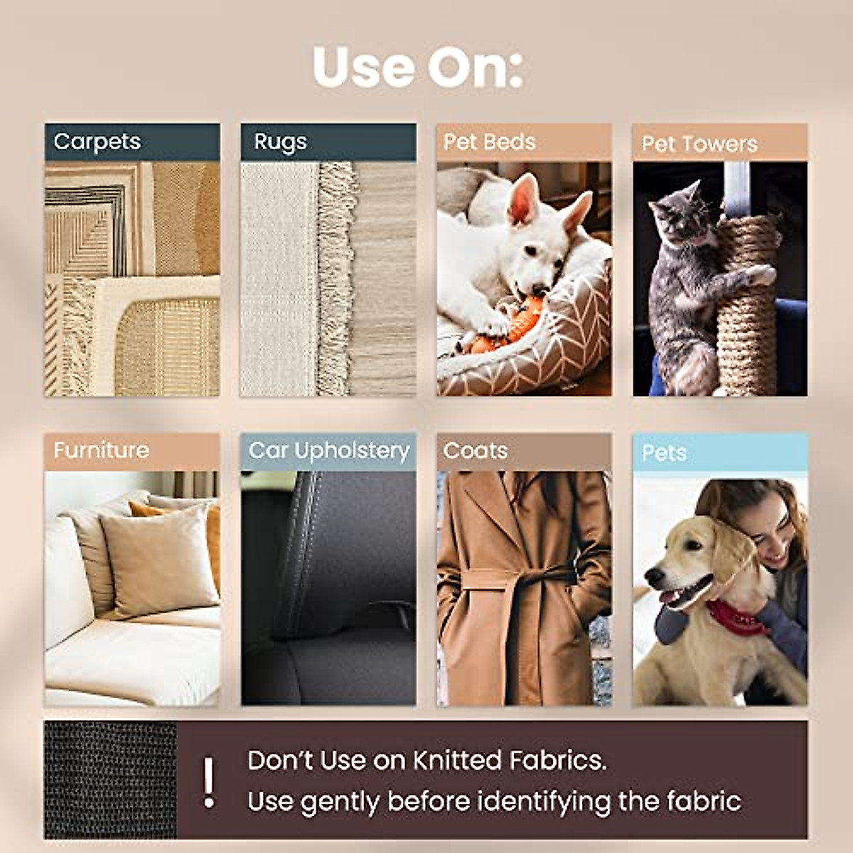 Uproot Cleaner Pro Reusable Cat Hair Remover - Special Dog Hair Remover Multi Fabric Edge and Carpet Scraper by Uproot Clean - Easy Pet Hair Remover for Couch, Pet Towers & Rugs - Gets Every Hair!