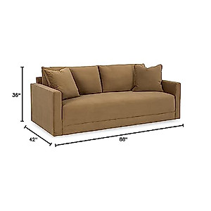 Signature Design by Ashley Lainee Modern Sofa with Throw Pillows, Light Brown