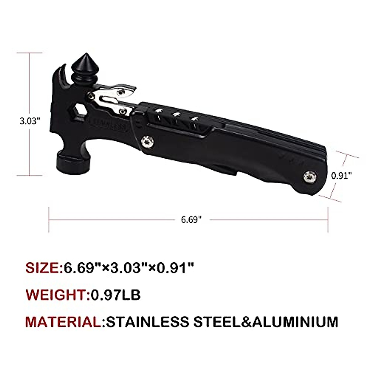 Multitool Hammer,Gift for Men, Father's Day Unique Gift from Son Daughter，Christmas Presents Stocking Stuffers for Men Husband Boyfriend, 14 in 1 Camping Gear Multi Tool, Camping Gadgets Accessories