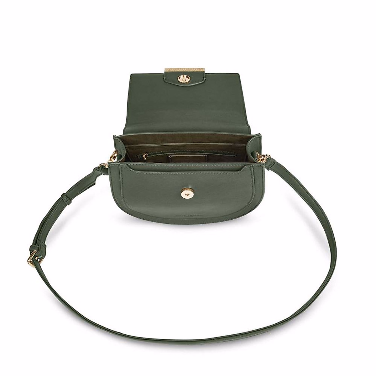 KATIE LOXTON Alyce Vegan Leather Top Handle Convertible Shoulder Strap Cross Body Saddle Bag Khaki Green