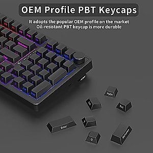 NACODEX AK992 99 Key Hot Swappable RGB Gasket Mount Keyboard | OEM PBT Side Engraved Keycaps | 4000mAh Bluetooth /2.4G /Wired PC Gaming Custom Keyboard with Volume Knob