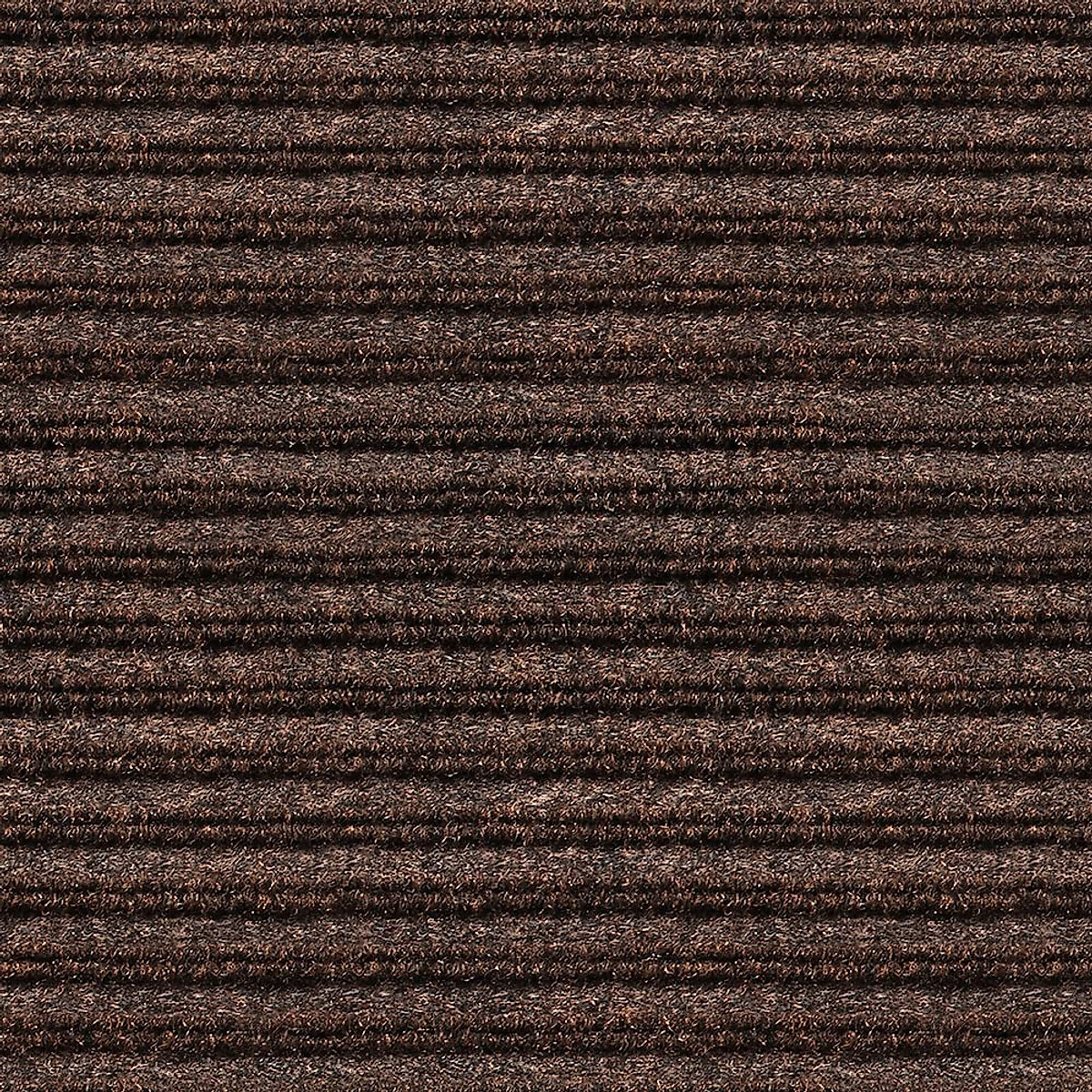 House, Home and More Indoor Outdoor Double-Ribbed Carpet Runner with Skid-Resistant Rubber Backing - Bittersweet Brown - 3 Feet x 10 Feet