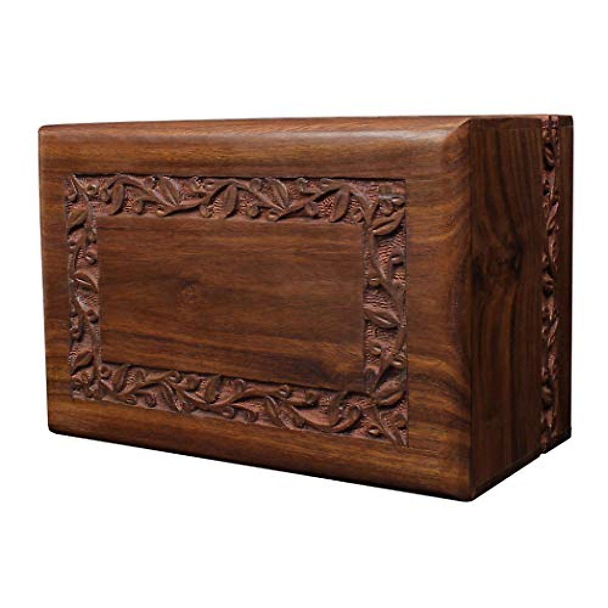 Bogati Hand Carved Rosewood Urn with Border Design (X-Large)