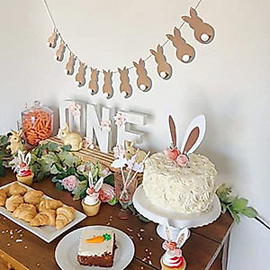 Bunny Banner - Happy Easter Banner,easter Birthday Party Decorations,easter Bunny Hanging Wreath, Happy Easter Home Decoration for Mantels