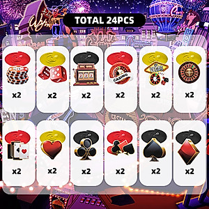 24PCS Casino Theme Hanging Swirls Decorations, Las Vegas Poker Party Supplies Ceiling Hanging Swirls for Casino Poker Games Night Birthday Party Decorations