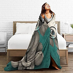 DJ Elephant Throw Blanket Decorative Flannel Throw Super Soft Cozy Lightweight Blankets for Couch Bed Sofa All Season 50x60 inch