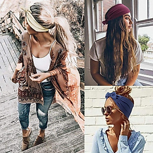 DRESHOW 6 PCS Adjustable Headbands for Women Knotted Headbands Elastic Non-Slip Fashion Hair Bands for Workout Sports Running Yoga