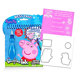 Imagine Ink Water Painting Books Set for Toddlers Kids Ages 3-5 ~ 3 Pack No Mess Paint with Water Books with Water Surprise Brushes, Mickey Mouse, Peppa Pig, Sesame Street Elmo Bundle