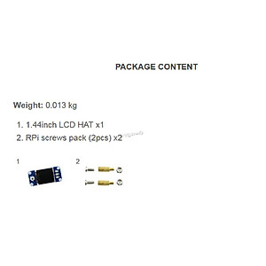 XYGStudy 1.44 inch LCD Display HAT 128x128 Pixels SPI Interface for Raspberry Pi 2B/3B/Zero/Zero W