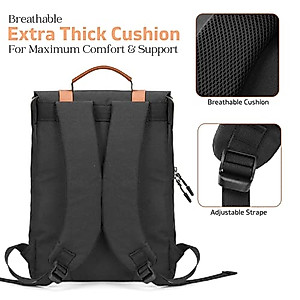 VOYAGGE Big Student Backpack - School, Travel, Business, or Work Bookbag with 15-Inch Laptop Compartment Black