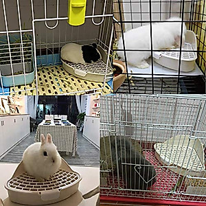 Hamiledyi Bunny Litter Pet Toilet Potty Trainer Corner Pan Bedding Box for Small Animal Guinea Pig Ferret Hamster Dwarf Rabbit(White)