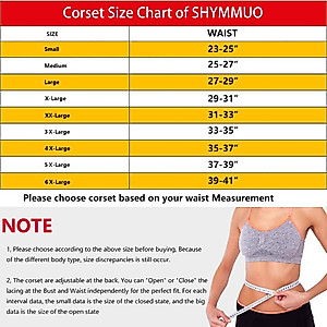 SHYMMUO Women's Underbust Brown Corset Top Satin Floral Lace Up Corset Cincher L