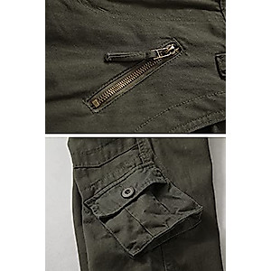 AKARMY Wild Cargo Pants, Casual Work Pants, Military Army Camo Combat Hiking Pants with 8 Pockets(No Belt) 3357 Gray Green 34