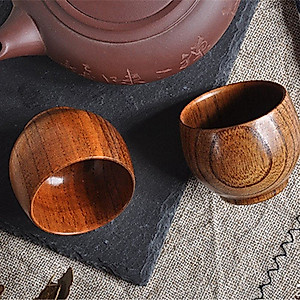 Tea Cup Portable Creative Drinking Cup Bar Drinkware Water Mug Wooden Handmade Coffee Cup