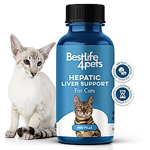 Hepatic Liver Support for Cats - Dissolvable Homeopathic Liver and Digestive Feline Supplement for Liver Detox and Nutrient Absorption - 100% All Natural - Easy to Give, Free of Chemicals or Additives