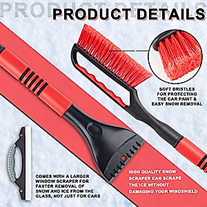 CARTMAN 26″ Snow Brush with Ice Scraper, Snow Removal Car Brush, Detachable Snow Removal Tool for Cars, Trucks, SUVs, Windshield, Window, No Scratch