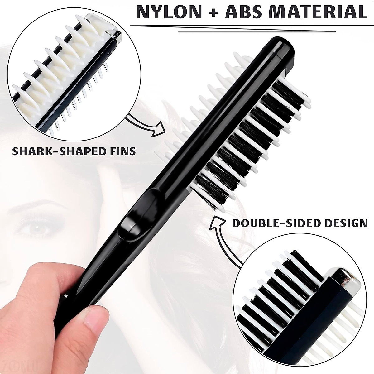 Hair Styling Brush Combs for Hair - Instant Hair Volumizer Tool Hair Comb Set Hair Style Curl Comb Hair Brushes for Women - Styling Comb for Men Portable Hair Brush Double Sided Pick Combs for Women