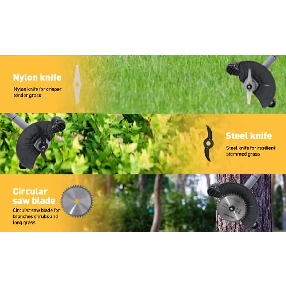 PATIOX Weed Wacker Cordless, Electric Weed Trimmer Rechargeable 3 in 1, One 2.5 Ah Battery Powered Weed Whacker Cordless 20V Grass Edger Trimmer with Blade and Charger (One Battery)