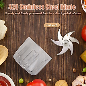 CHIDOYII Electric Garlic Chopper, 320 ML Mini Vegetable Chopper, 6-Leaf Blade Small Food Processor, Cordless Onion Chopper for Chili, Spice, Meat(Green)