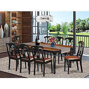 East West Furniture DOKE9-BCH-LC Dining Set, Large, Black/Cherry
