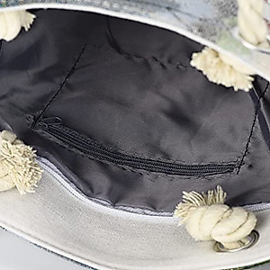 LUOHANGE Original Embroidered Flower,Women Tote Bag Beach Bag for Gym Travel Beach