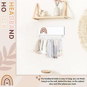 POVETIRE Pacifier Clip Holder Baby Bibs Organizer, Neutral Baby Bandana Drool Bibs Holder - Baby Burp Cloths Organizer Storage Hanging Wall Decor for Nursery Newborn Infant Girls and Boys Room