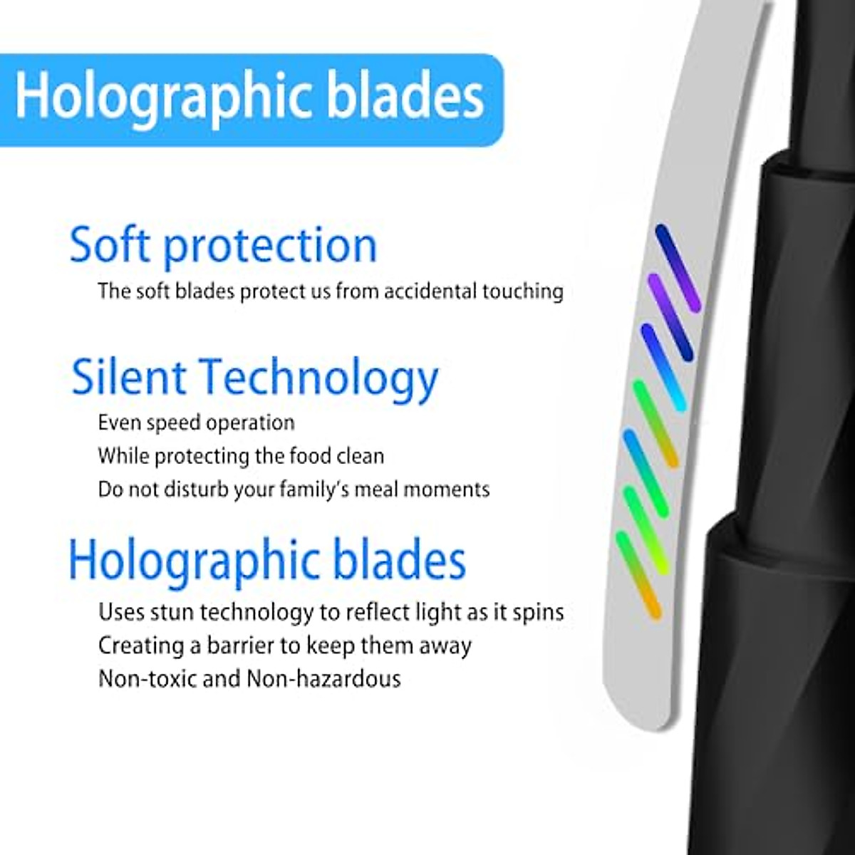 EaseHive 4 Pack Fly Fan for Table, Portable Fan for Outdoor, Battery Powered Table Fan, Soundless and Portable Fan, for Party,Barbecue,Picnic,Traveling