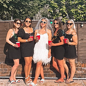 Adikoo Bachelorette Party Decorations Straws 11 pcs -1 White Large Bride Straw + 10 Diamond Ring Straws,Bridal Shower Decorations Bachelorette Party Favors Engagement Party Supplies