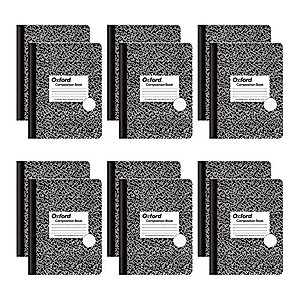 TOPS Oxford Composition Notebooks, Graph Ruled Paper, 9-3/4" x 7-1/2", Black Marble Covers, 80 Sheets, 12 per Pack (63786)