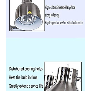 Single-Head Heating lamp Buffet Hood Pizza Insulation lamp commercially Available Food Coloring Display Light Double Head Food Barbecue lamp Documentation and Household Pizza Food Warmer Suitable for