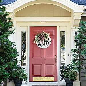 Welcome sign for front door Round Wood Sign Hanging Welcome Sign for Farmhouse porch Spring Welcome Sign Front Door Decoration
