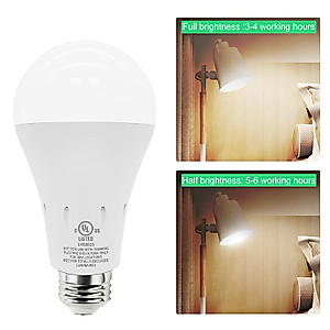 JackonLux Emergency Lights for Home Power Failure Emergency Light Bulb 2000mAh 80W Equivalent Battery Backup Light Bulb with Charge Indicator Dimmable Daylight 5000K