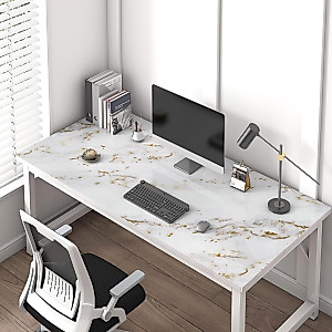 Nukofal Marble Wallpaper Peel and Stick Marble Contact Paper for Countertops 11.8’’x78.7’’White Marble Peel and Stick Backsplash Wallpaper Granite Self Adhesive Contact Paper for Cabinets Removable