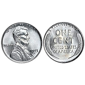 American Coin Treasures 1943 Lincoln Steel Penny Collection Wartime Emergency Issue in Small Frame