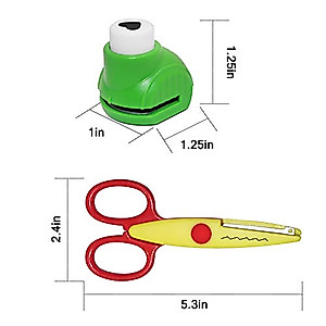 Set of 12, Craft Punch and Creative Scissors, findTop Scrapbooking Edging Scissors Paper Punch Set for Crafts, Scrapbooking, DIY Photo & Art Projects