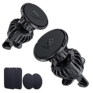 WixGear [2 Pack Universal Air Vent Magnetic Phone Holder for Car, Phone Mount for Car for Cell Phones and Mini Tablets (New Upgraded Vent Locks)