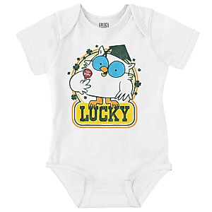 Brisco Brands Saint Paddys Lucky Tootsie Pop Owl Baby Romper Boys or Girls