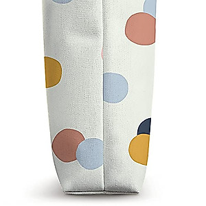 Polka Dots in Pink Blue & Navy on Light Green AEV076 Tote Bag