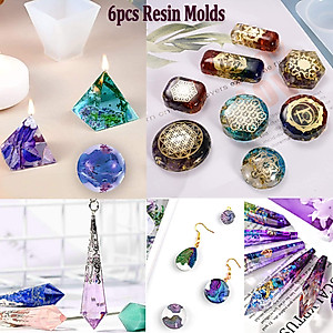 Resin Mold Kit for Beginners - 125pcs with Sphere, Pyramid, Earring Necklace Molds and Epoxy Resin Supplies/Resin Ink/Dried Flowers for Epoxy Resin Making