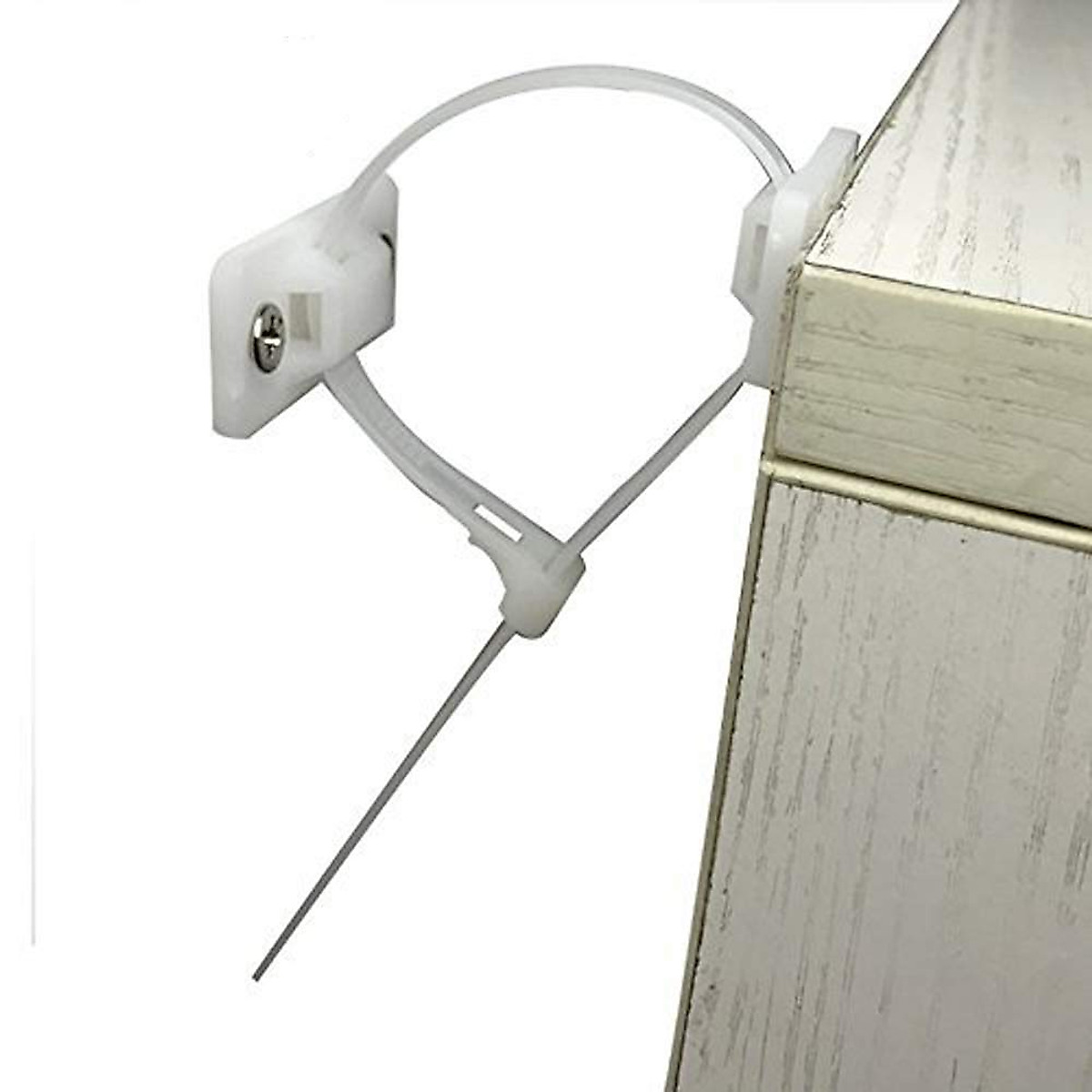 White Anti-Tip Strap,Furniture Safety Straps,Furniture Anchor Straps for Baby Pet Safety,6 Sets