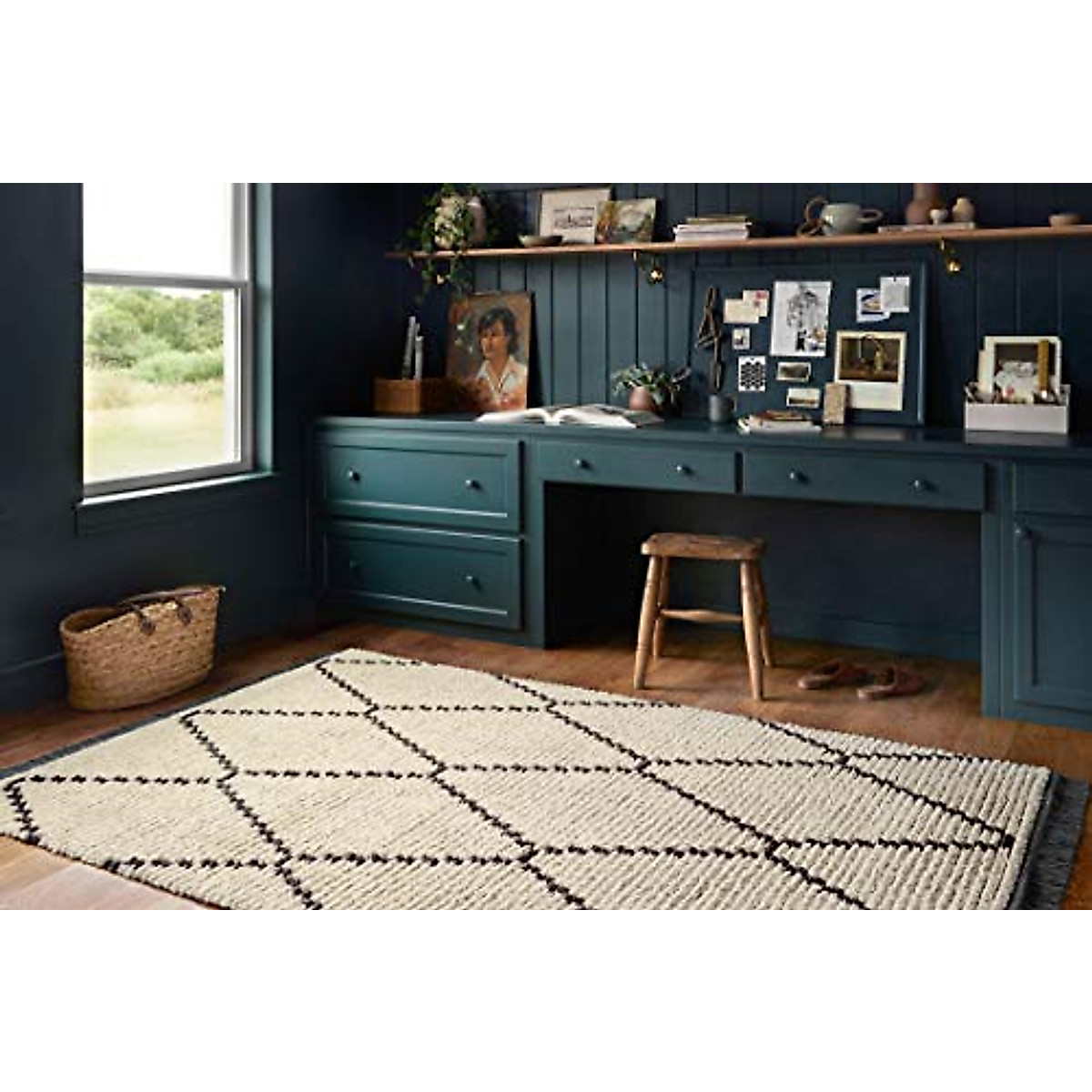 Loloi Chris Loves Julia x Loloi Alice Collection ALI-04 Accent Rug 2'-7" x 4' Cream/Charcoal Rectangular 0.5" Thick
